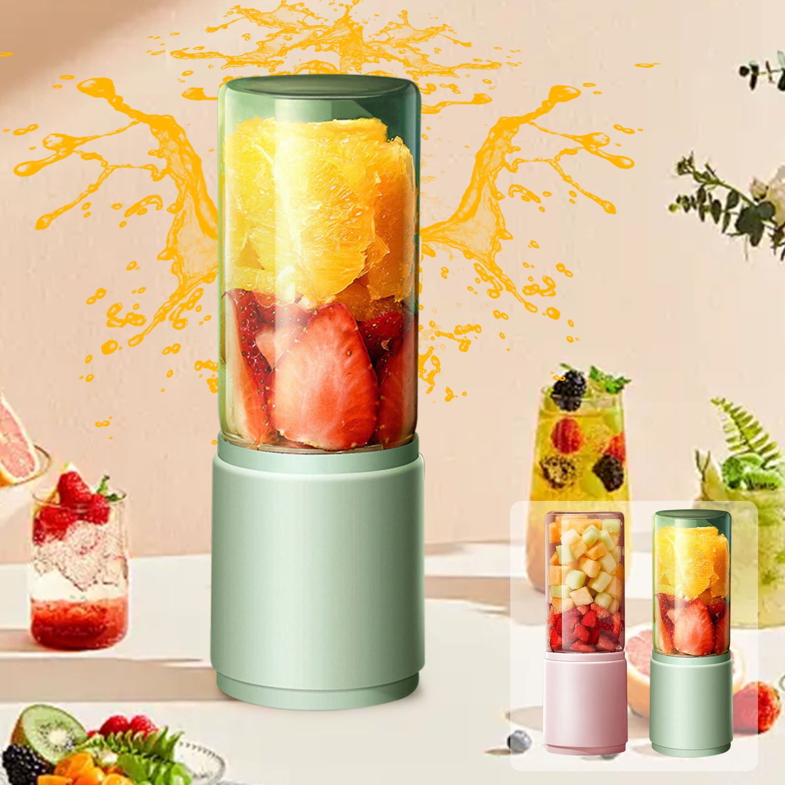 Ganfancp Exprimidor Pequeño Portátil Recargable Máquina Exprimidora ...