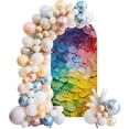 Colorful Brushstrokes Arch Backdrop Cover, 5FT, Abstract Art ...