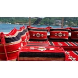 L Shaped Red Arabic Sofa, Convertible Sofa, Floor Pillows, Sleeper Sofa ...