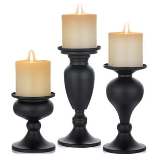 Pillar Candles 3x4'' Fluted Ribbed Column Modern Home Décor Handmade (3 ...