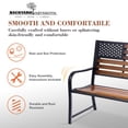 Metal American Flag Patio / Porch Bench with Wooden Slats - 46" Width ...
