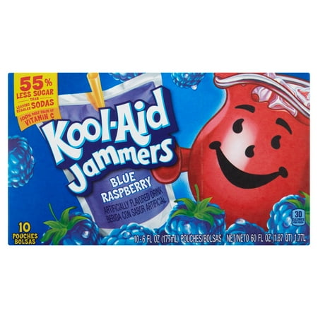 Kool-Aid Jammers Blue Raspberry Fruit Juice, 6 fl oz, 10 count ...