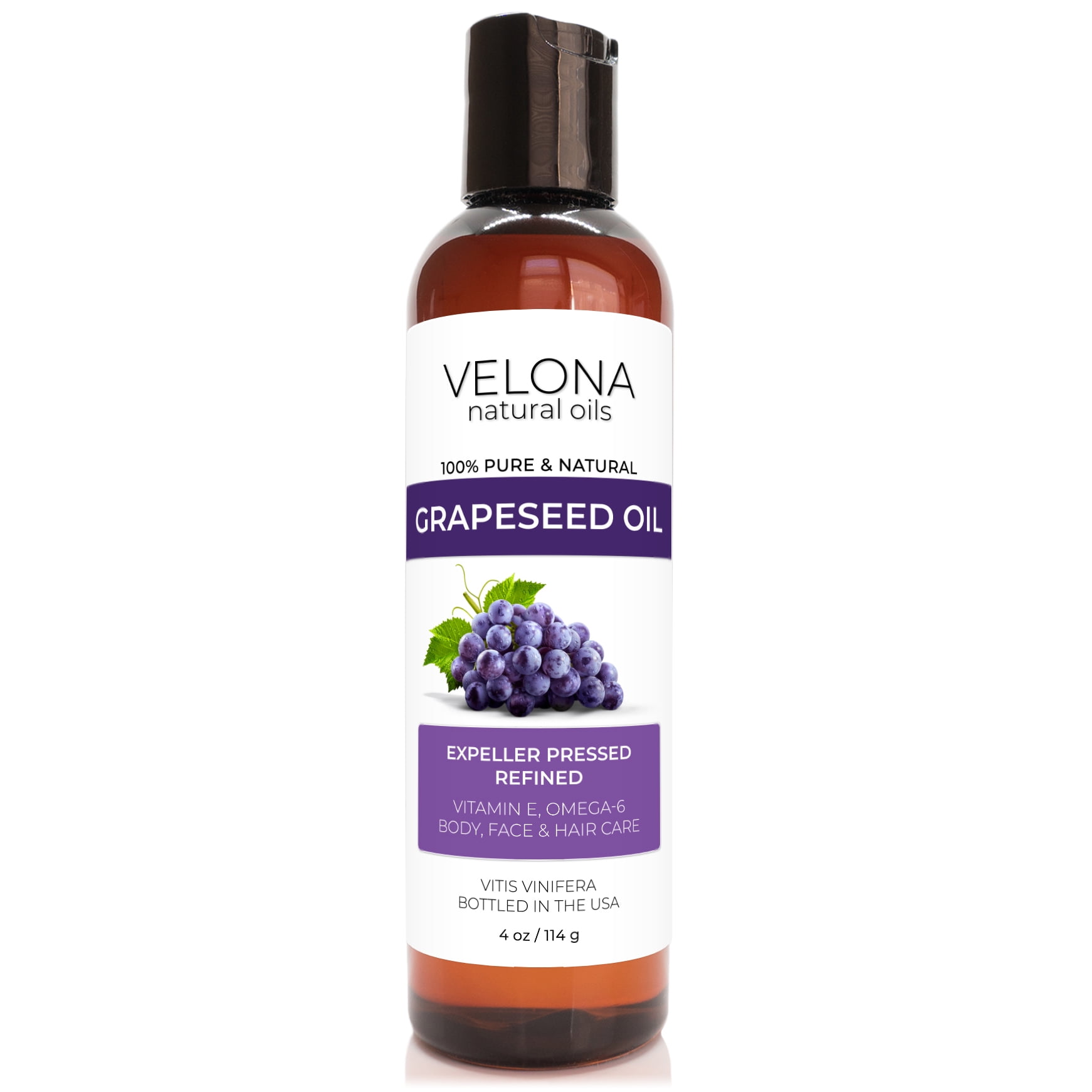 Velona Grapeseed Oil - 4 oz | 100% Pure and Natural Carrier Oil ...