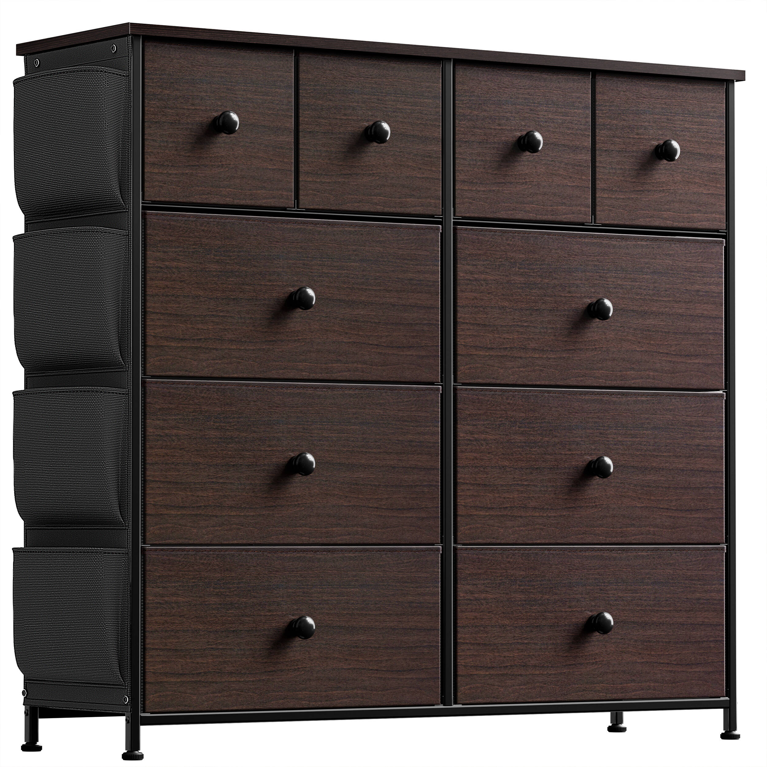 GUNAITO 10 Drawer Dresser for Bedroom Chest of Drawers with Side Pocket ...
