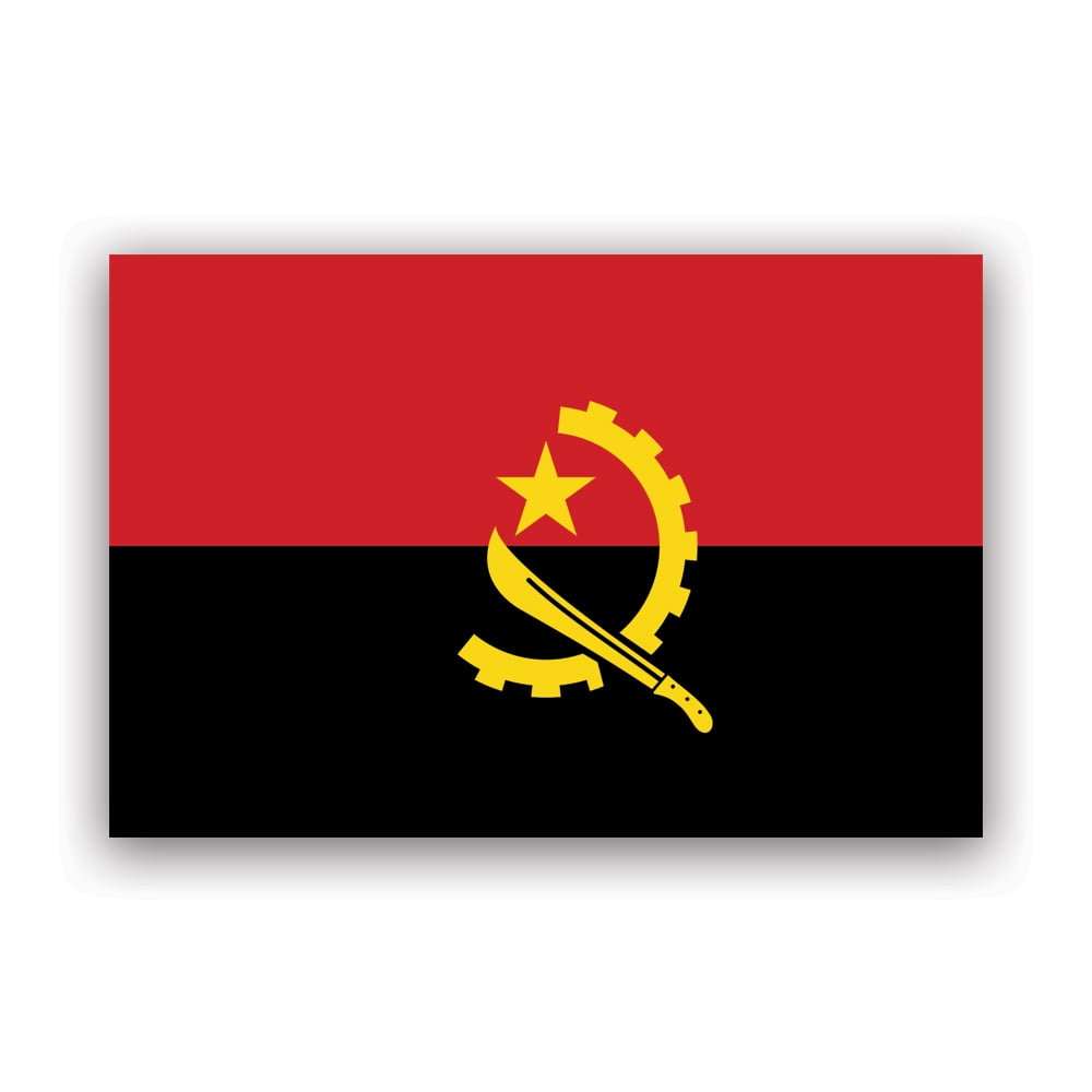 Angolan Flag Sticker Decal - Self Adhesive Vinyl - Weatherproof - Made ...