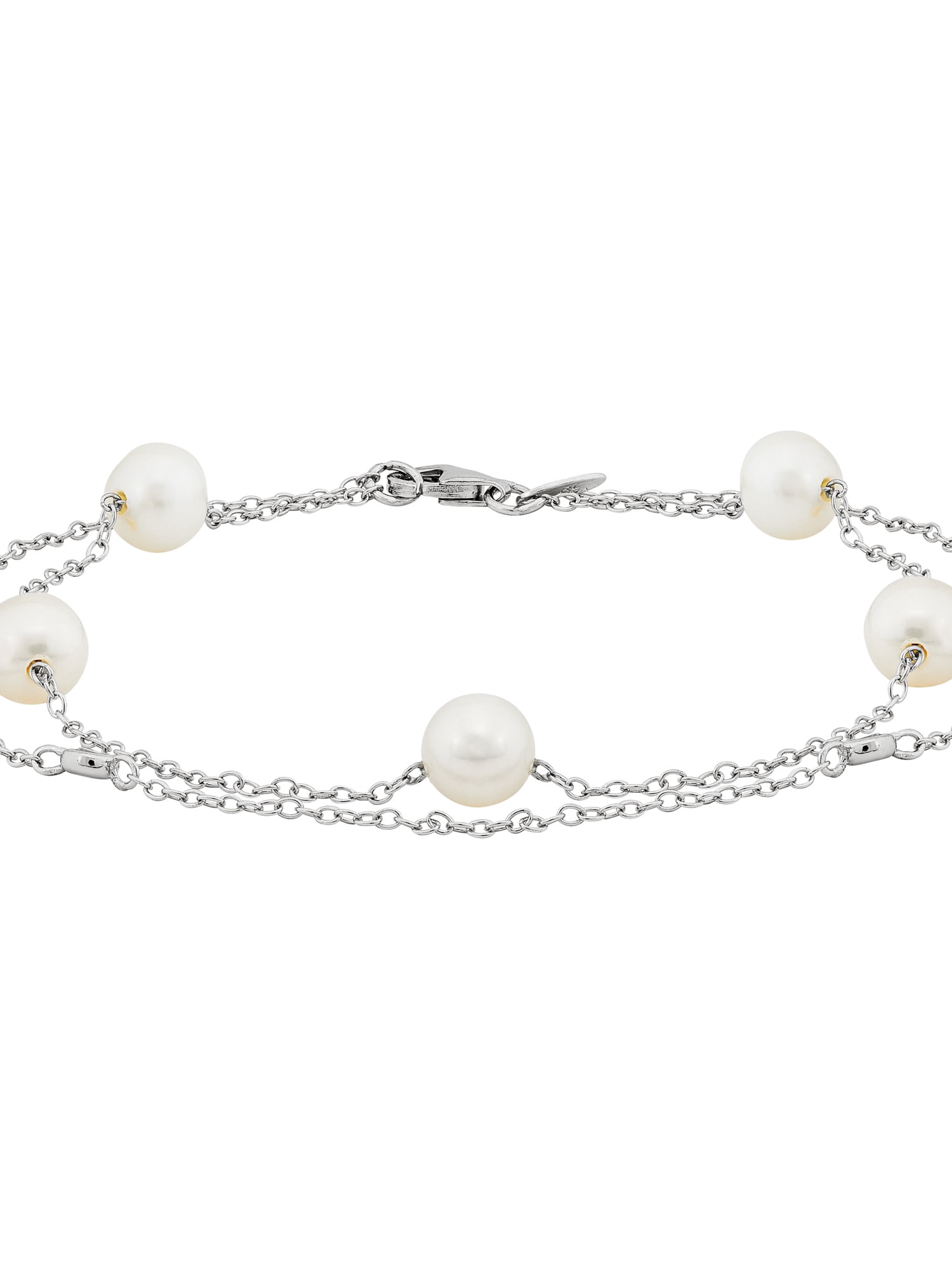 Essentials By Honora Womens Freshwater Pearls Cubic Zirconia Bracelet