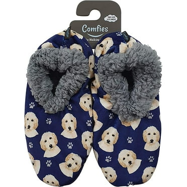 Comfies Womens Yellow Labrador Dog Slippers - Sherpa Lined Animal Print ...