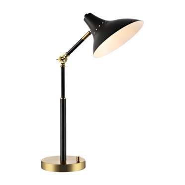 SAFAVIEH Faust 20 in. 2-Light Modern Black Iron Table Lamp with White ...