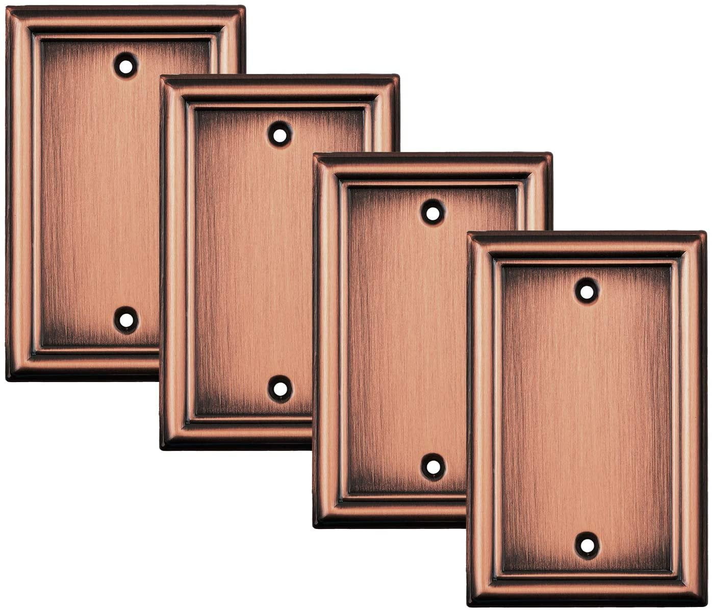 Sleeklighting 4 Pack Decorative Beveled Copper Outlet Covers | 1 Gang ...