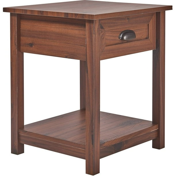 Finch Manufactured Wood Night Stand with 1 Drawer and Shelf Dark Brown ...
