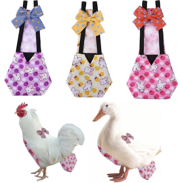 3 Pieces Chicken Diaper Duck Diaper Goose Diaper Washable Pet Bow Tie ...