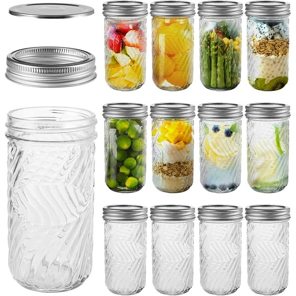 12 Oz Glass Jars Lids