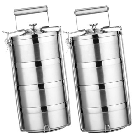 Set of 2 Stackable Stainless Steel Thermal Insulated Bento Box/Food ...