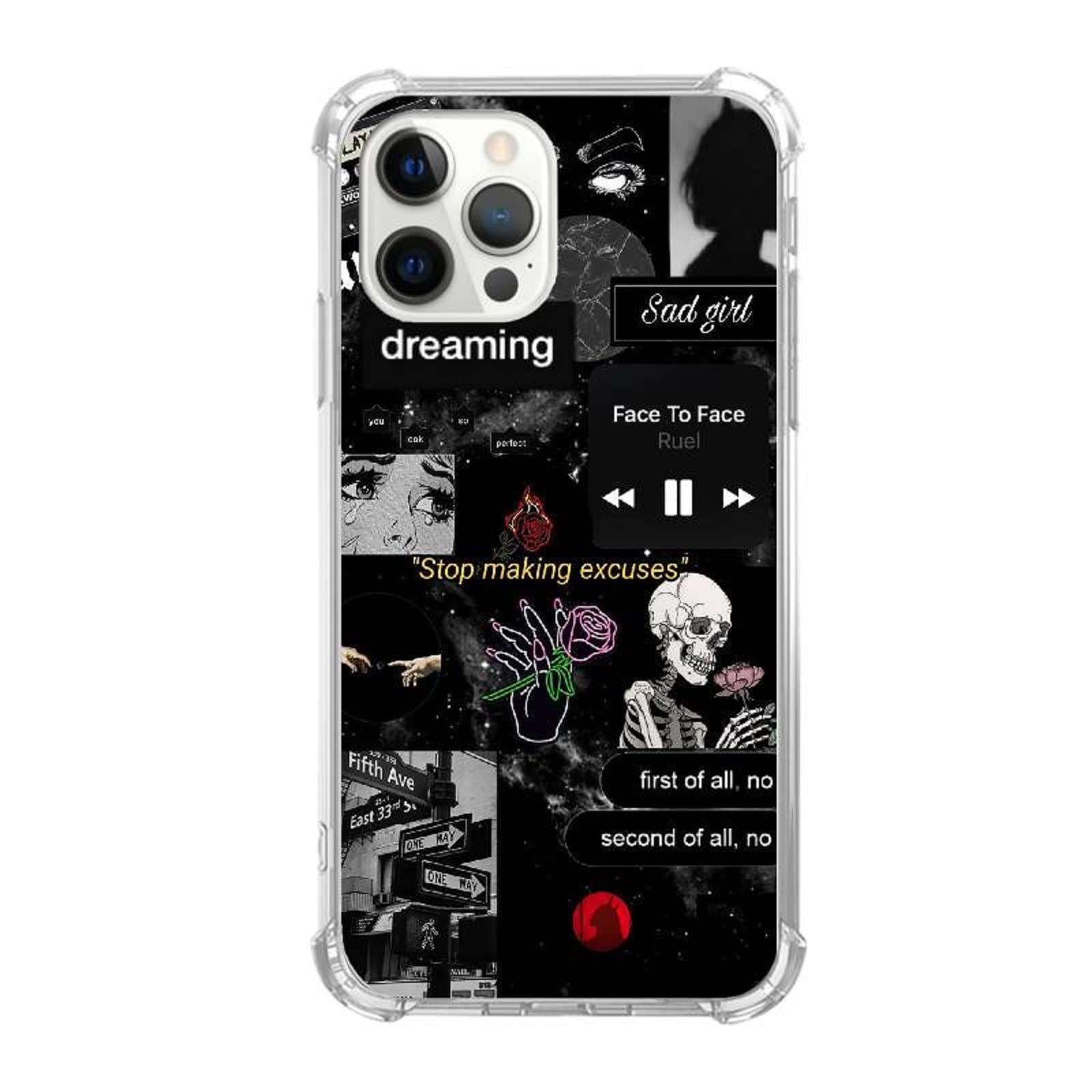 Black Aesthetic Collage Case for iPhone 13 Pro Max,Aesthetic Art Design TPU Bumper Cover Case ...