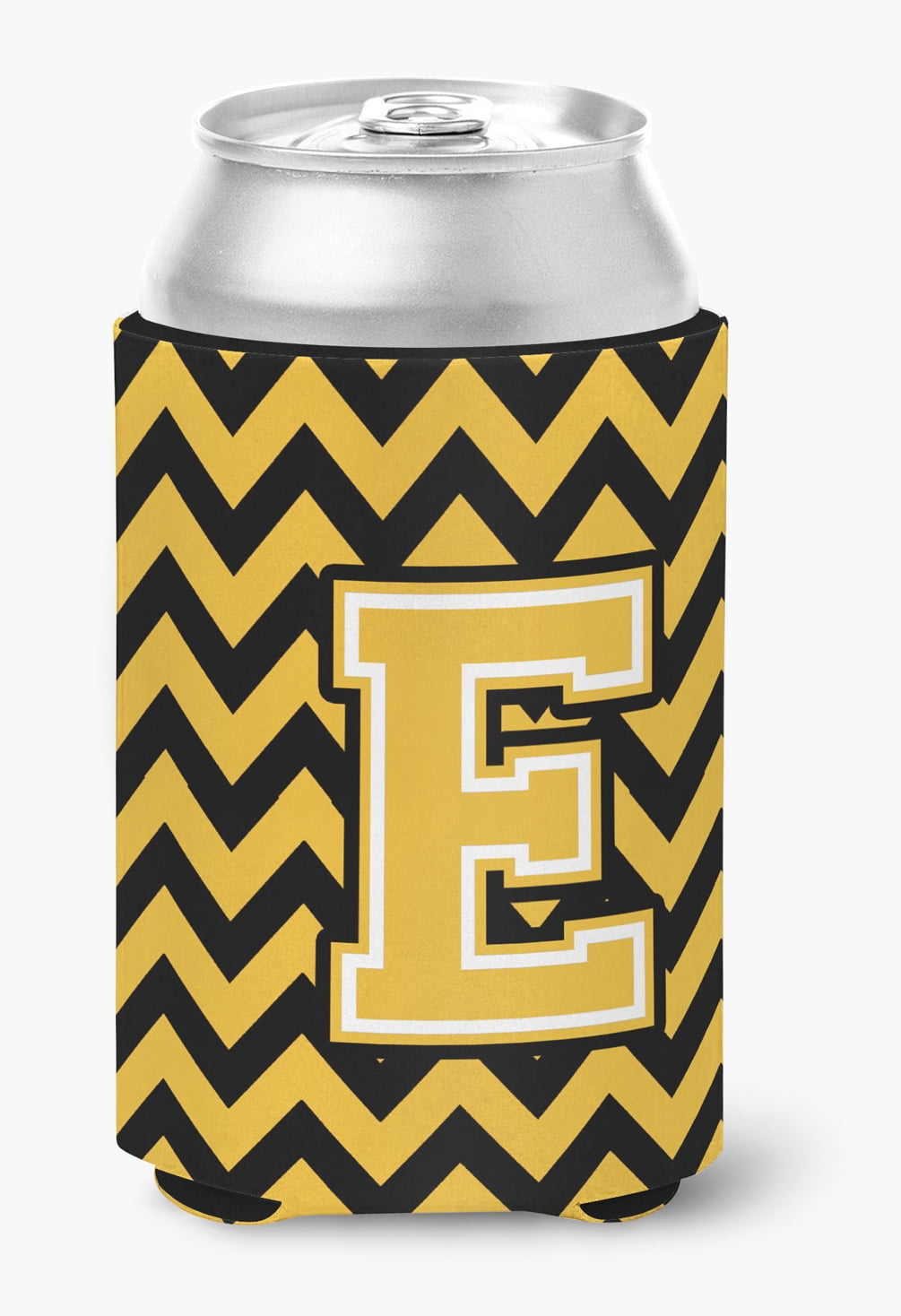 Letter E Chevron Black and Gold Can or Bottle Hugger - Walmart.com