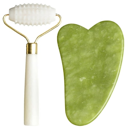 yievot Gua Sha with face scraping piece jade roller combo gift box set ...