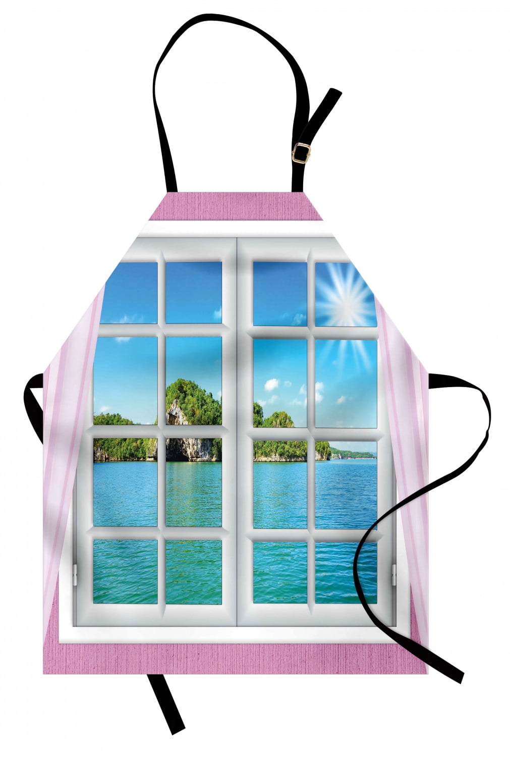 Ocean Apron Ocean View from the Window on Island in Sunny Summer Day ...