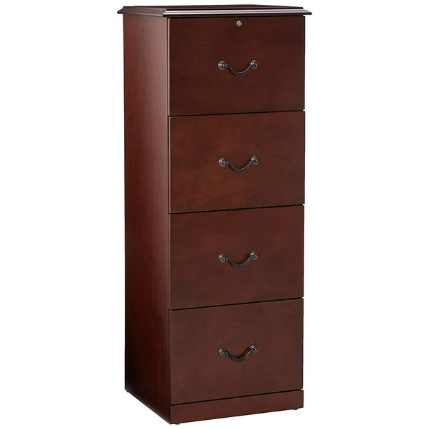 4 Drawer Vertical Wood Lockable Filing Cabinet, Cherry - Walmart.com ... 4 Drawer Vertical Wood Lockable Filing Cabinet, Cherry - Walmart.com ...