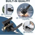 1 Pack Heavy Duty Matte Black Exterior Door Handle with Lock and Key ...
