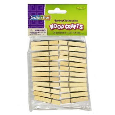 Large Spring Clothespins, Natural - 24 per pack, 12 packs - Walmart.com