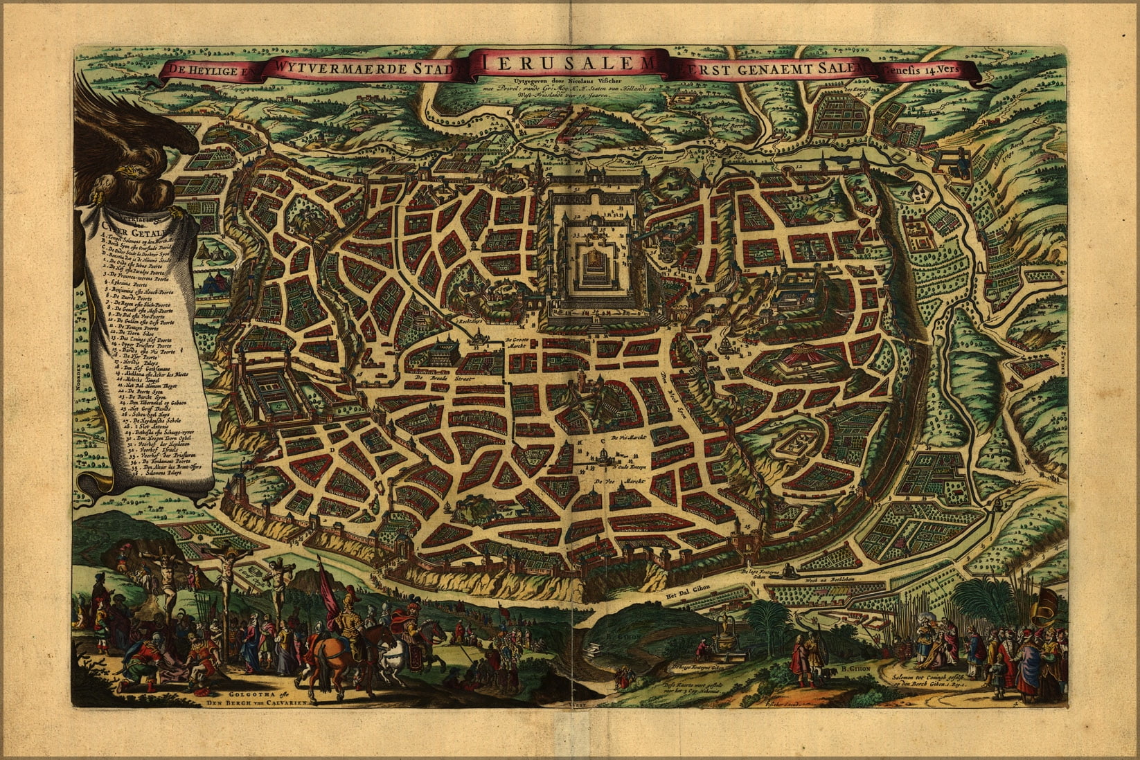 24"x36" Gallery Poster, map of amsterdam 1660 - Walmart.com