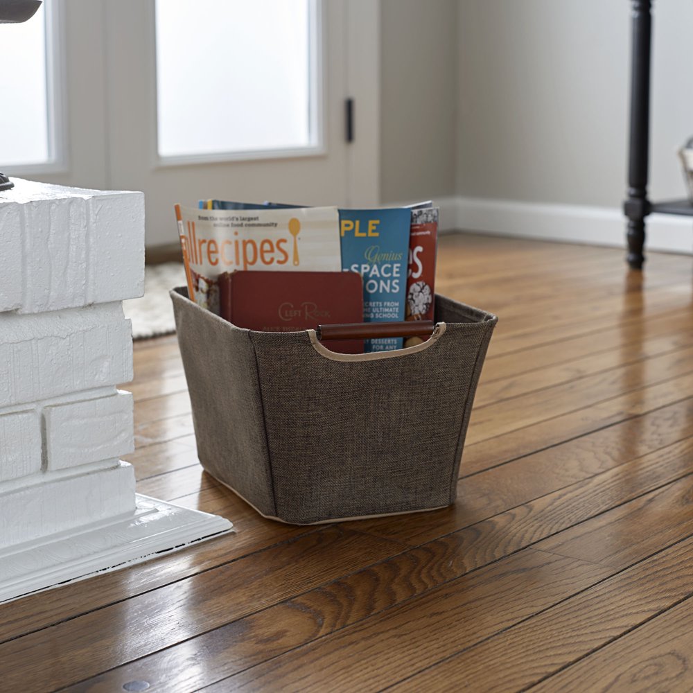 Household Essentials Coffee Linen Collection Tapered Bin - Walmart.com ...