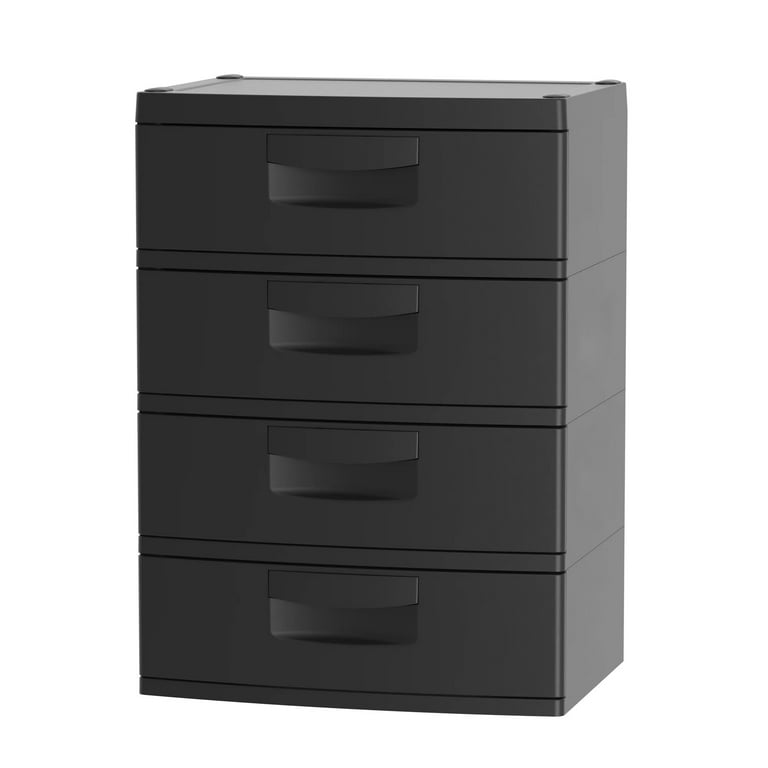 Four Drawer Plastic Storage Cabinet Sterilite Hardware 4 Drawer Unit