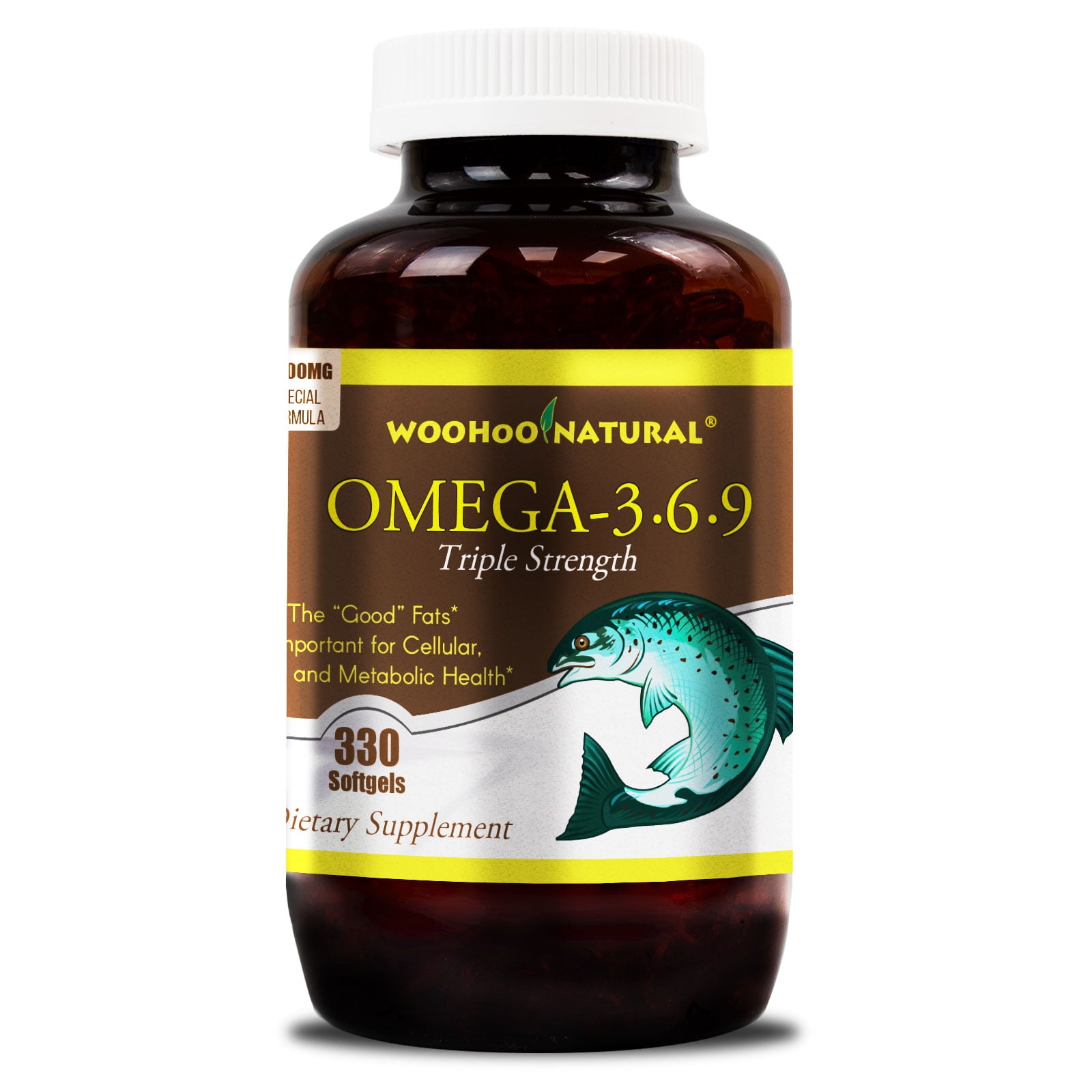 WooHoo Natural Triple Strength Cholesterol Free Omega-3,6,9 Fish Oil ...