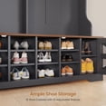 Hall Tree with Shoe Bench, 5-in-1 Entryway Bench with 16 Shoe Cubbies ...