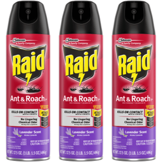 Raid Ant & Roach Killer 26, Lavender Scent, 17.5 oz - Pack of 3 ...