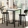 Recaceik 3 Piece Pub Table Sets, 23.6” Square Faux Marble Bar Tables ...