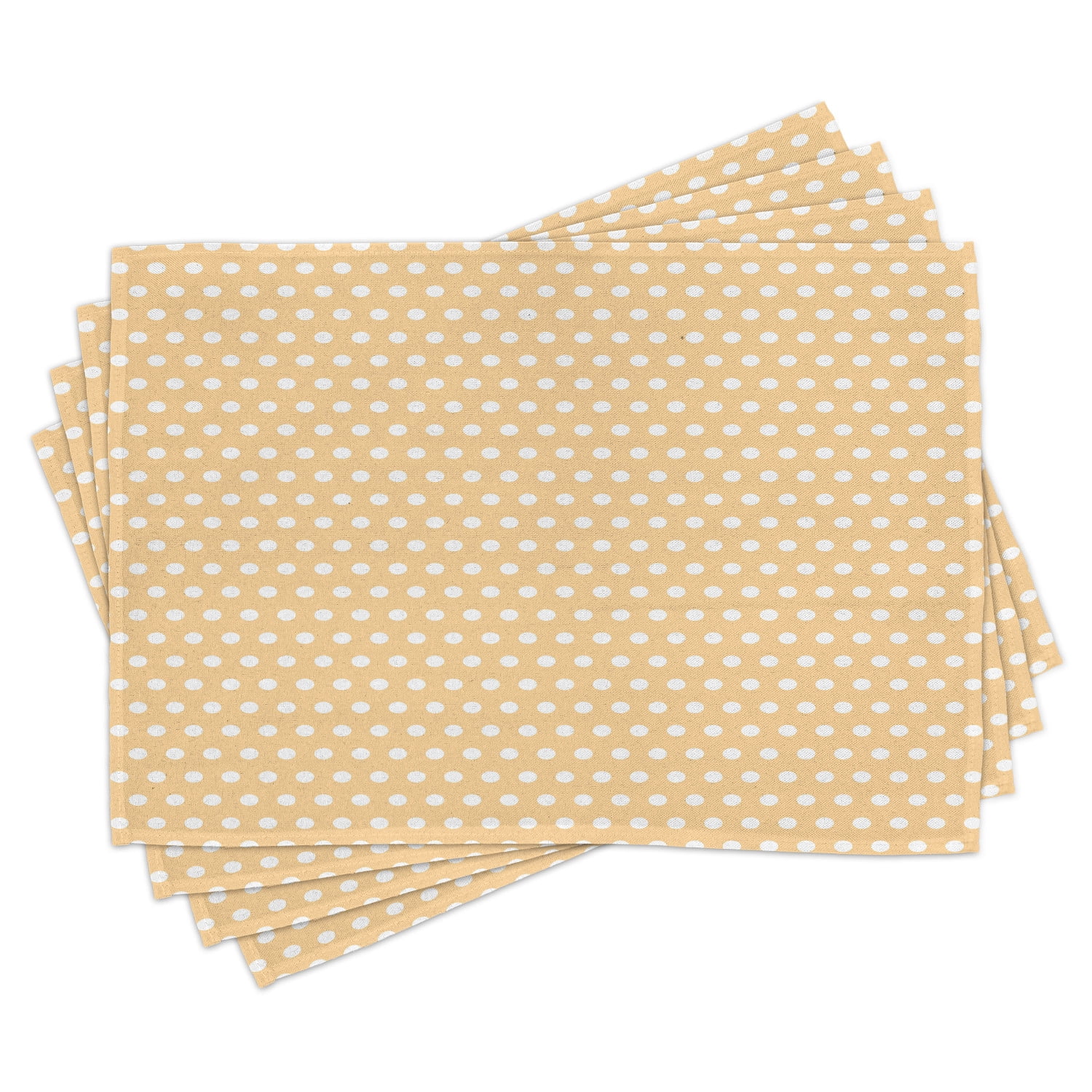 Ambesonne Retro Place Mats Set of 4, White Polka Dots Classic, Standard ...