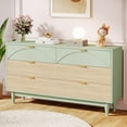 Tribesigns 6-Drawer Dresser, 55 Inches Modern Drawers with Gold Metal ...