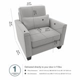 Flare Accent Chair with Arms in Light Gray Microsuede Fabric - Walmart.com