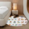 Cartoon Animal Round Rug 3.3ft Washable Circle Entryway Rugs Non Slip ...
