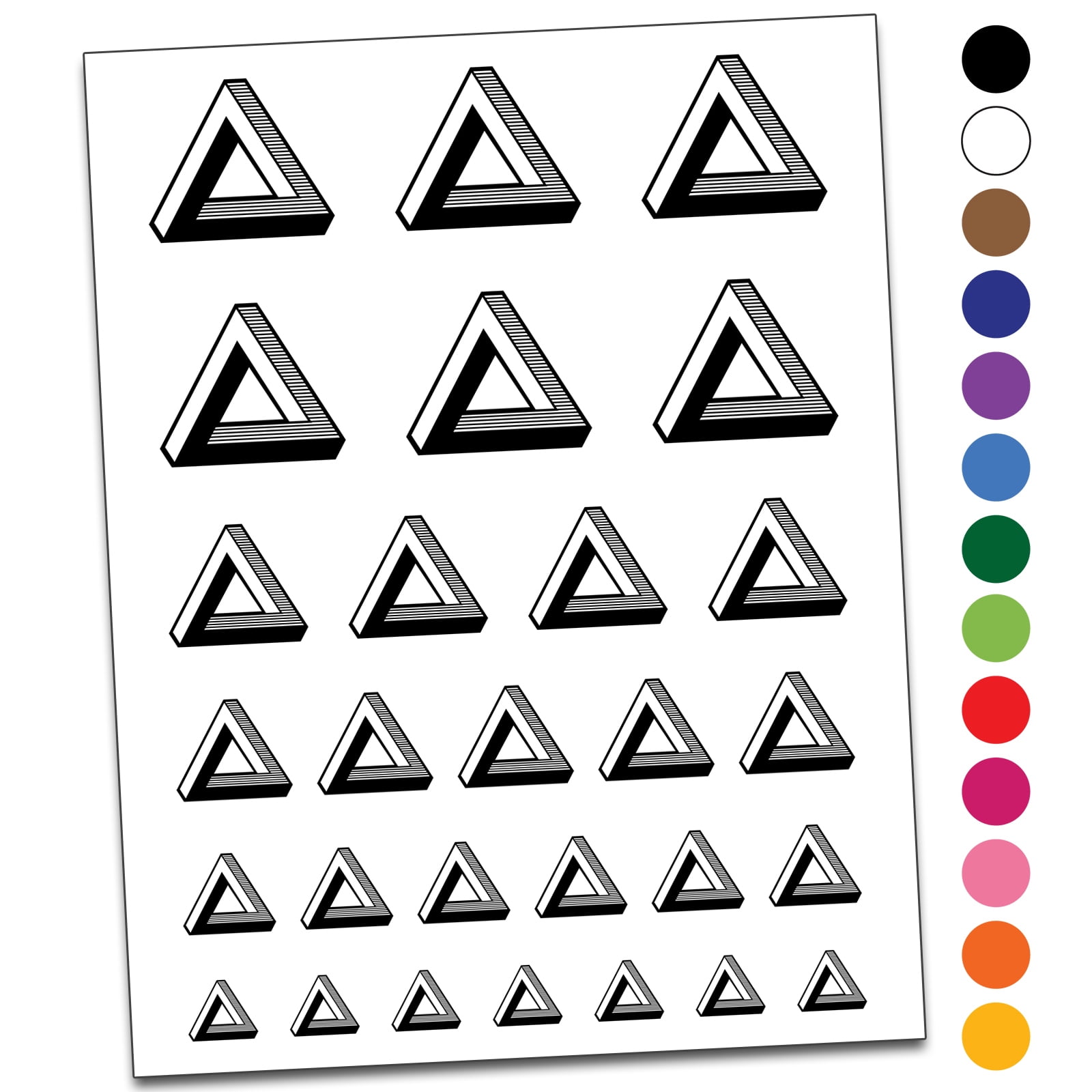 Infinite Penrose Triangle Tribar Optical Illusion Water Resistant ...