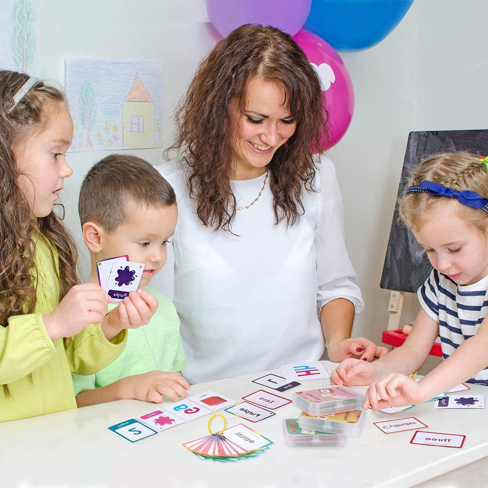 Juego de 4 tarjetas Flash para niños, aprendizaje temprano de números ...
