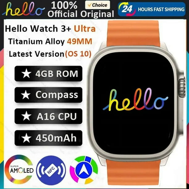 2024 New Original Hello Watch 3 Plus Smartwatch 49mm AMOLED 4GB ROM NFC ...