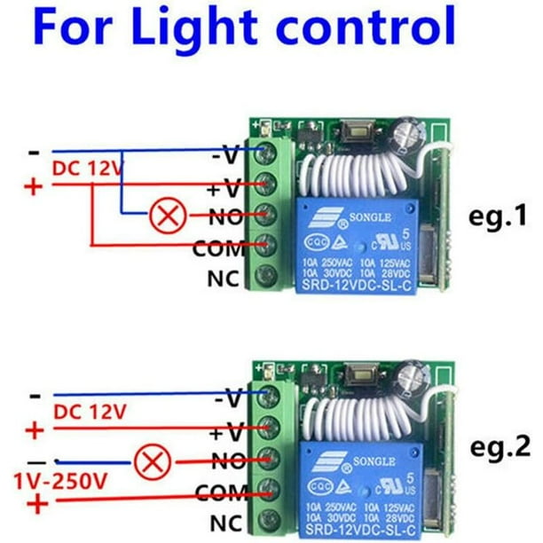 12V DC 1CH 433MHz RF Interrupteur De Commande A Distance Sans Fil Module De Relais Recepteur ...