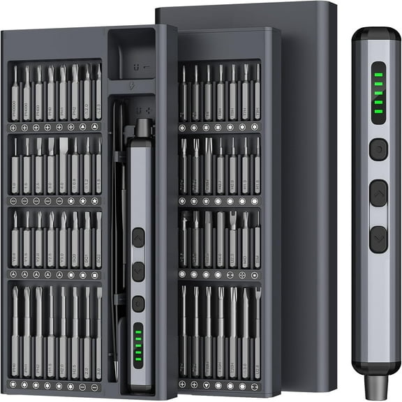 70-in-1 Cordless Electric Screwdriver Set with 64 S2 Steel Bits: 3.7V ...