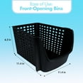 Skywin Plastic Stackable Storage Bins for Pantry - 2-Pack Black ...