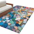 Area Rug 4x6 Ft, Colorful Stone Non Slip Area Rugs for Bedroom, Rainbow ...