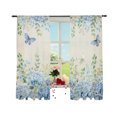 Blue Hydrangea Sheer Curtains for Living Room Bedroom, Rustic Summer ...