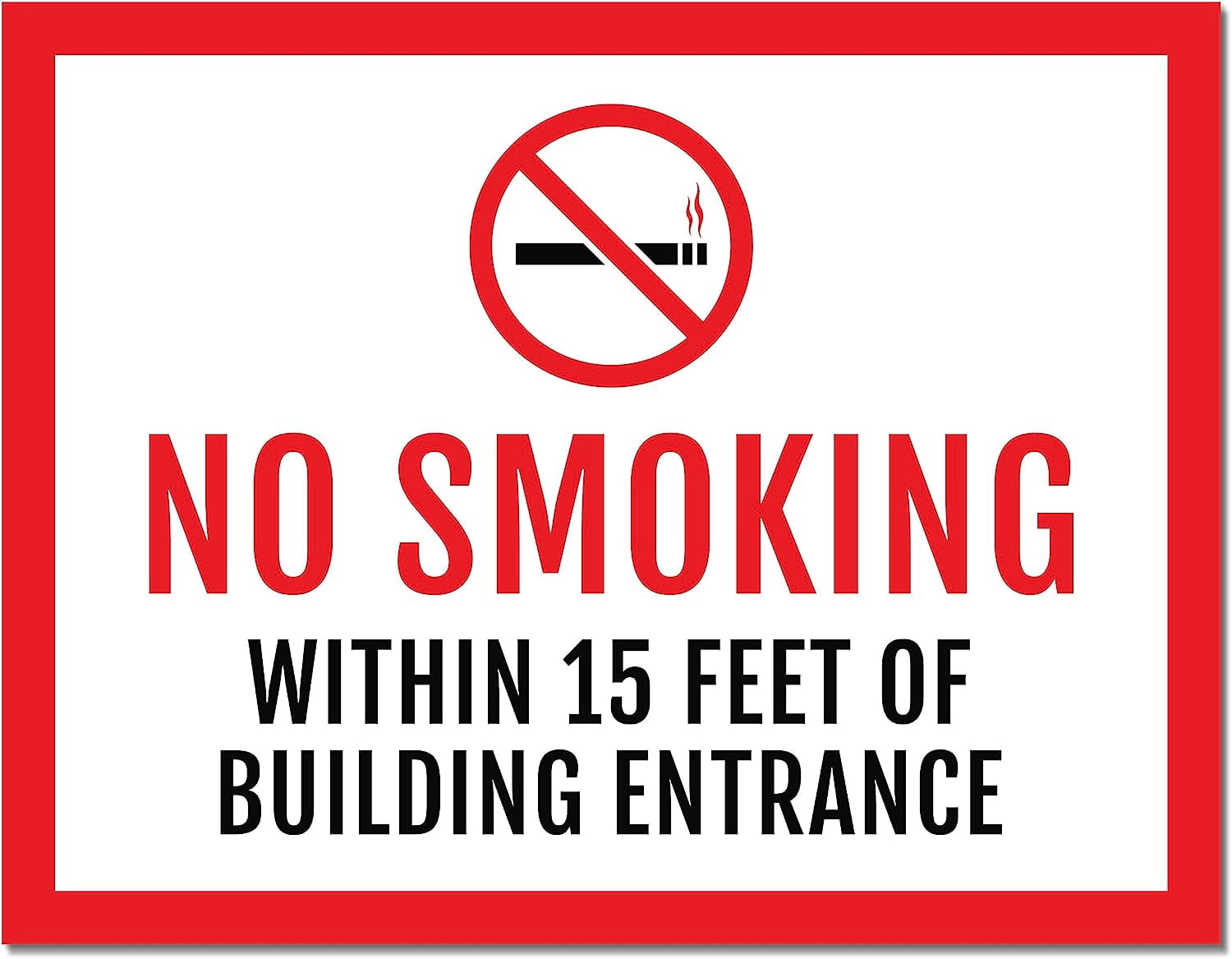 Sutter Signs No Smoking Within 15 Feet of Building Entrance Sticker ...