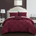 Weber 8 Piece Duvet Cover Set Pinch Pleat Ruffled Design Embellished ...