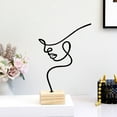 Simple Abstract Outline Sculpture Wrought Iron Figure Table Minimalist ...