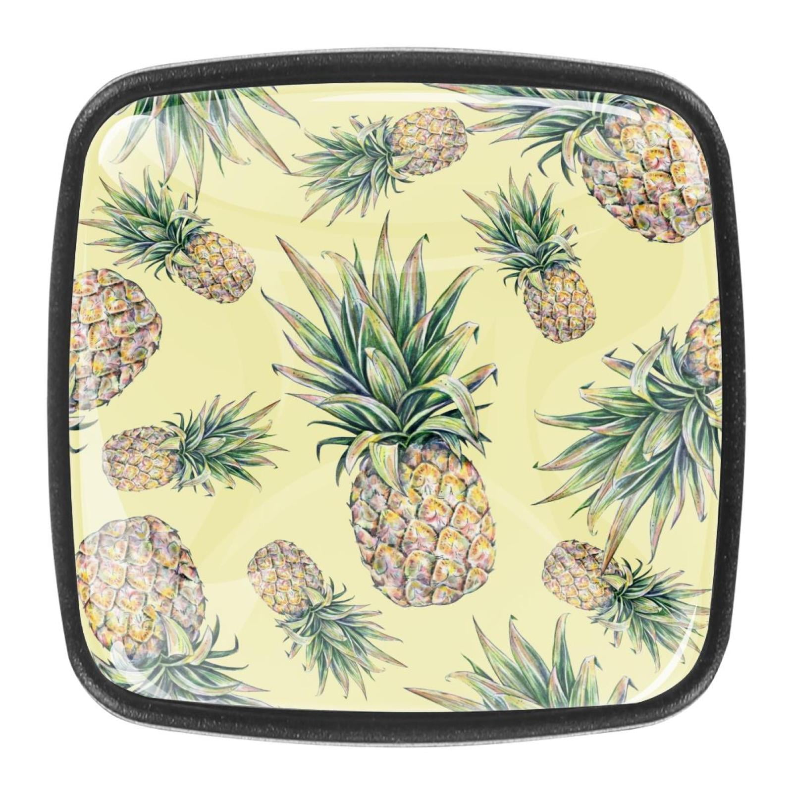 4 Pcs Square Cabinet Handle Cupboard Knob Drawer Pulls Handle Pineapple ...