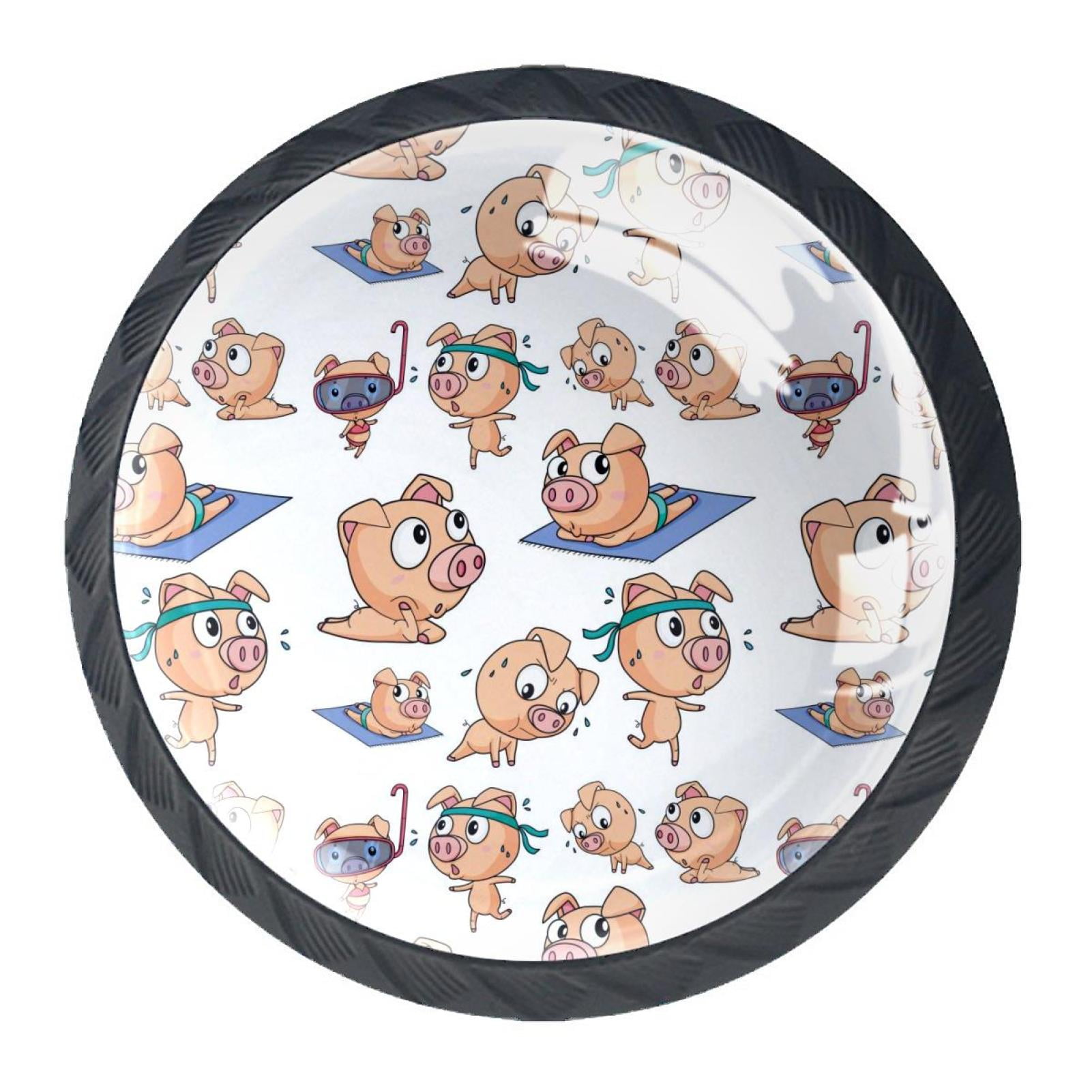 4 Pcs Pig Playing Beach Knobs for Kitchen Cabinet Cupboard Dresser ...