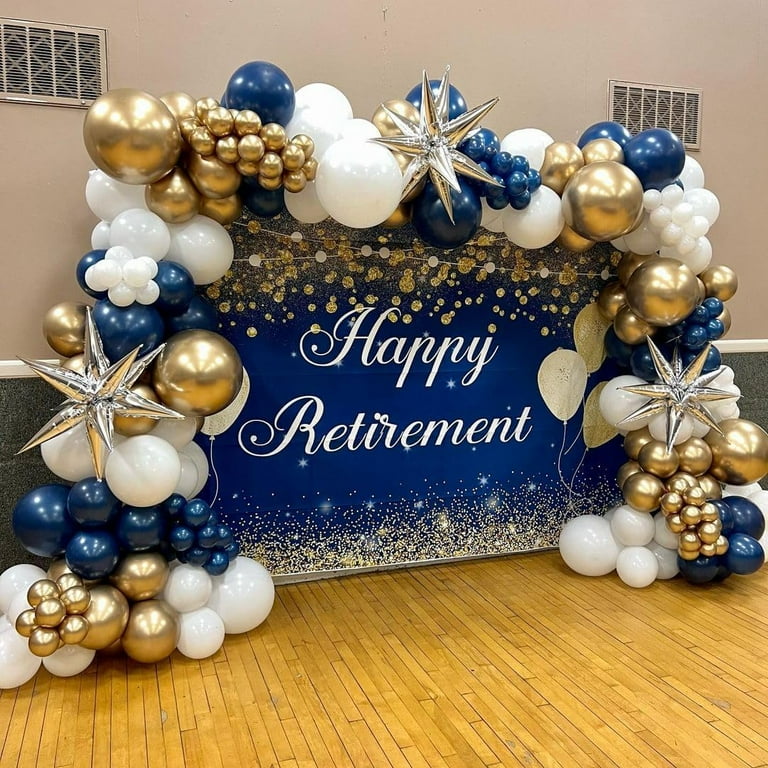 Navy Blue And Gold Confetti