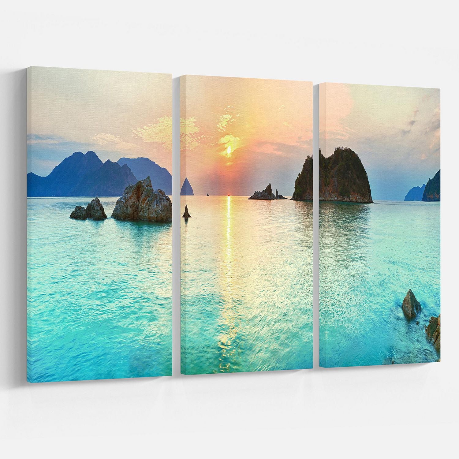 Click here for Designart Sunrise Panorama Canvas Wall Art 36in X... prices